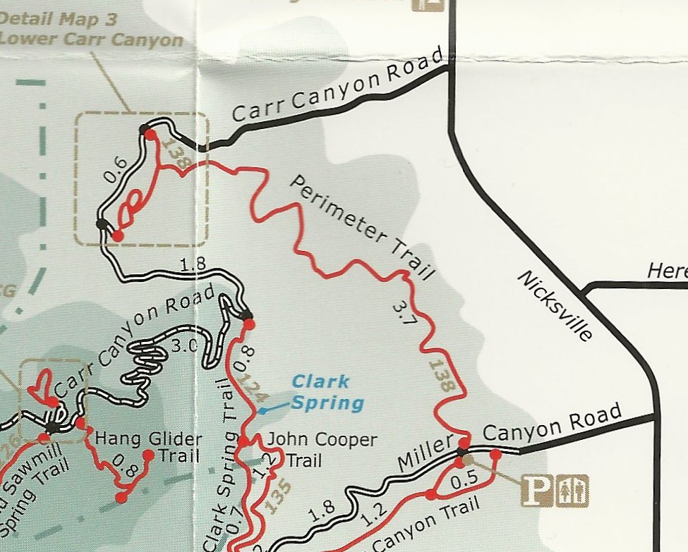 Maps for the Perimeter Trail Between Carr and Miller Canyons